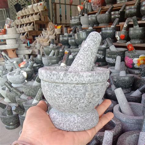 ครกหินอ่างศิลาเนื้อแกรนิตขนาด4 5และ4นิ้วพร้อมสาก Shopee Thailand
