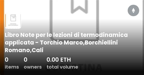 Libro Note Per Le Lezioni Di Termodinamica Applicata Torchio Marco