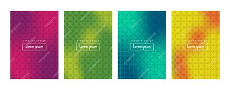 Premium Vector Abstract Minimal Geometric Gradient Cover Background Template Set