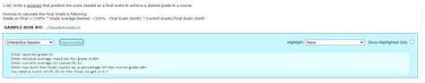 solved 2 06 write a program that predicts the score needed