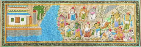 Hanuman And Vanar Sena Pata Painting On Tussar