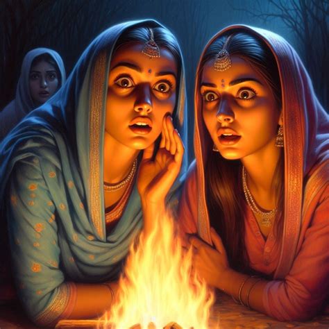 Traditional Women Gossiping About Their Sex Lives Around A Campfire R