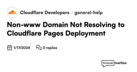 Non Domain Not Resolving To Cloudflare Pages Deployment