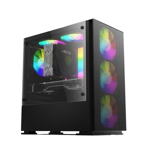Ygt B708 Mesh Gaming Case Black Matx No Fans Pc Worth