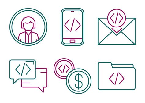 Coding Vector Icon Set Vector Art At Vecteezy