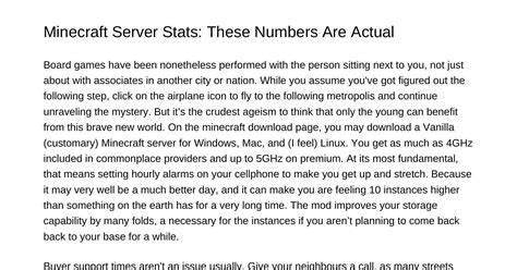 Minecraft Server Stats These Numbers Are Actualizhewpdfpdf Docdroid