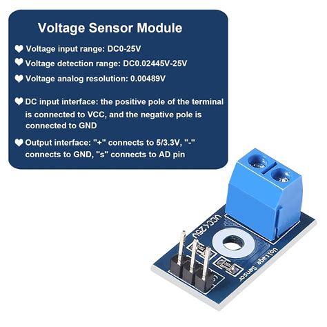 Diitao Pcs Dc V Voltage Terminal Measurement Module Voltage Detection Sensor For Arduino