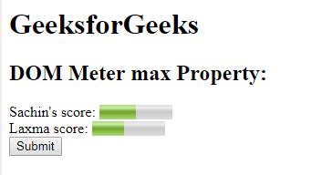 HTML DOM Mètre max Propriété StackLima