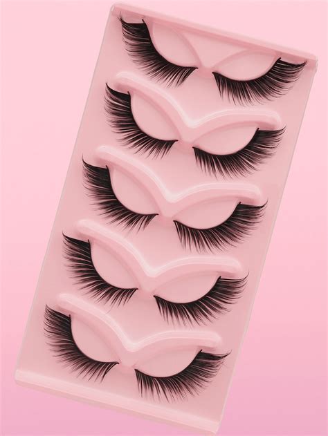 5 Pairs Pack False Eyelashes Fluffy Mink Lashes Cat Eyelook Wispy Long