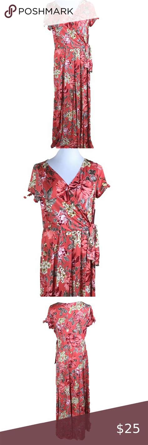 Shelby And Palmer Maxi Dress Size 12 Coral Floral Size 12 Maxi Dress