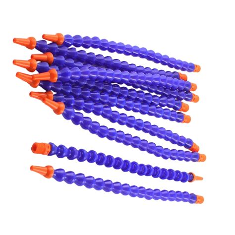 WSFS Hot 10PCS Round Nozzle 1 4PT Flexible Oil Coolant Pipe Hose Blue