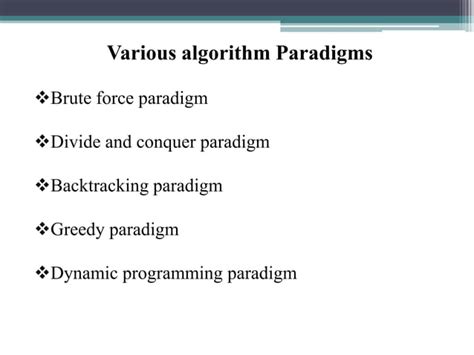 Algorithm Paradigms Pptx