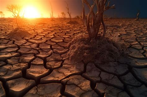 Premium Ai Image Evaporation Of Water From Hot Weather Dry Land Global Warming Of The Weather