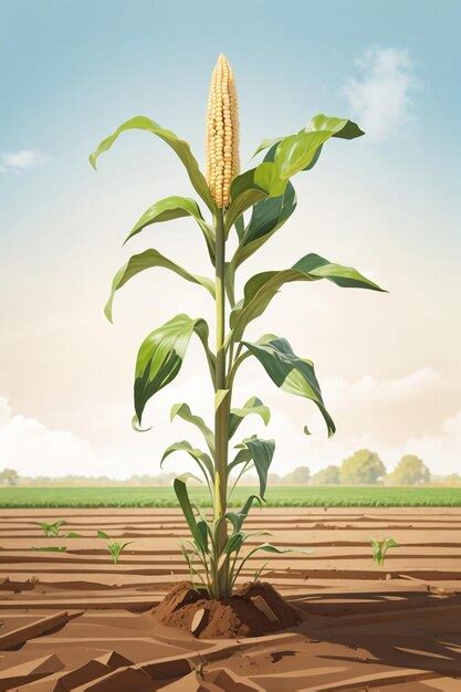 Thriving Agriculture Maize Seedling In Cultivated Field Premium Ai Generated Image