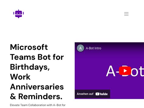 A Bot Microsoft Teams聊天机器人，提供生日、工作周年纪念、提醒和同事认可等功能
