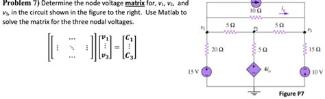 solved determine the node voltage matrix for v1 v2 v3 v4 and v5 in