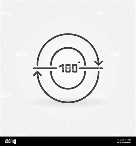 180 degrees linear vector concept minimal icon or logo element stock
