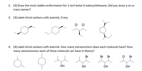 Solved 2 3 Draw The Most Stable Conformation For Chegg