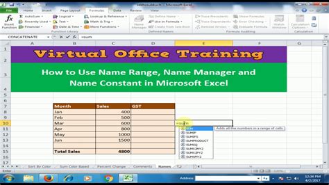 How To Use Name Range Name Manager And Name Constant In Microsoft Excel Excel Tips And Tricks