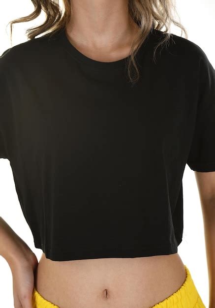 Nueva Camiseta Negra De Mujer Foto Premium