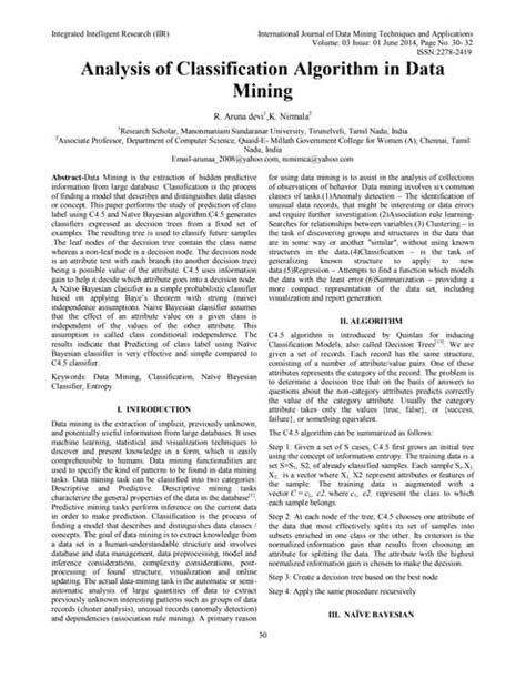 analysis of classification algorithm in data mining pdf