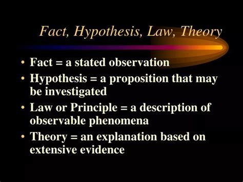 Ppt Fact Hypothesis Law Theory Powerpoint Presentation Id 562003