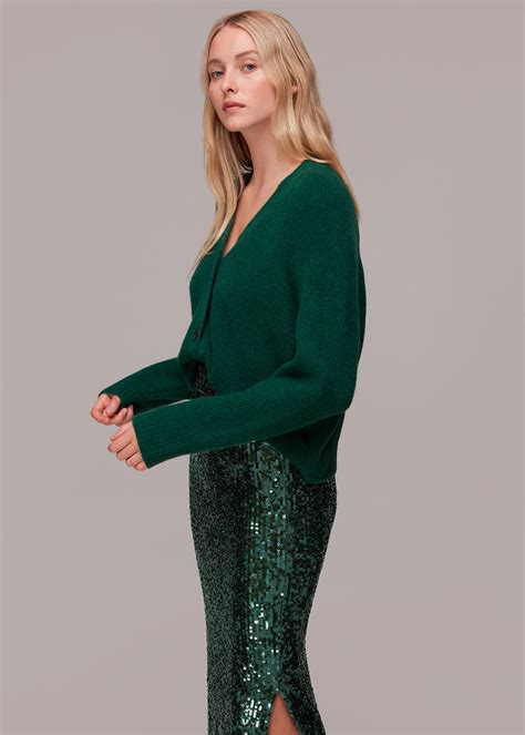Dark Green Sequin Column Skirt Whistles