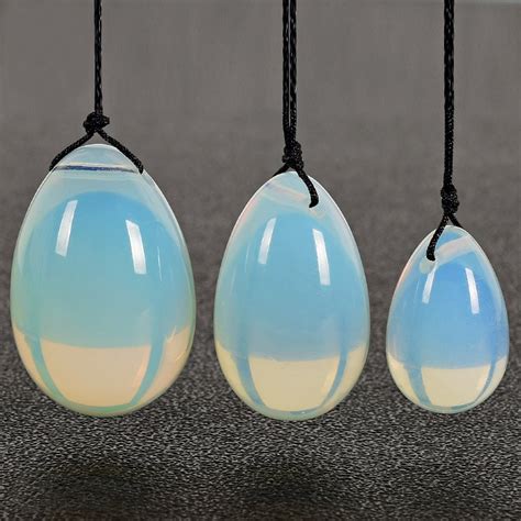 Natural Opalite Jade Eggs Drilled Yoni Egg 3 Size Crystal Sphere