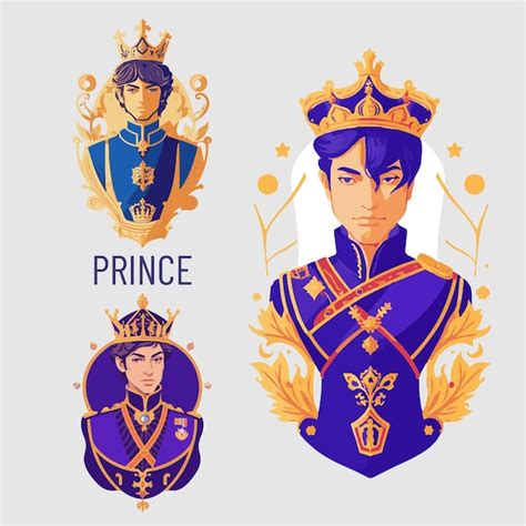 Premium Vector Prince Icon Set