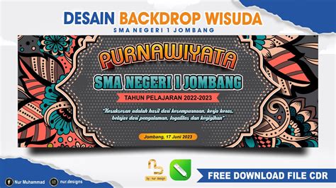 Desain Spanduk Backdrop Purnawiyata Perpisahan Sekolah Free File Cdr