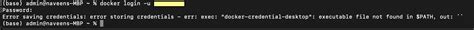 How To Solve Docker Credential Desktop Executable File Not Found In