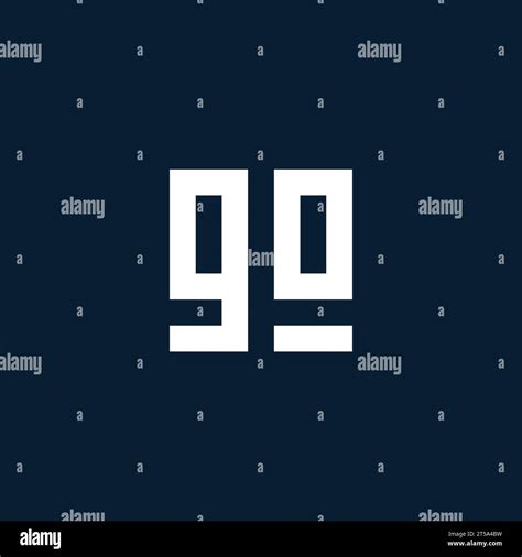 Go Initial Monogram Logo With Geometric Style Design Ideas Stock Vector