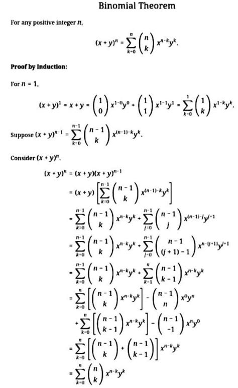 Use The Binomial Theorem To Prove The Formula For The