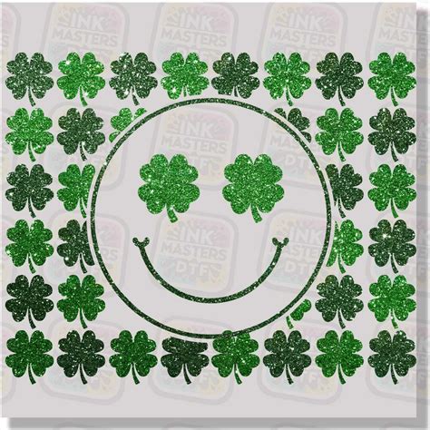 St Patricks Clover Smile Dtf Transfer Etsy