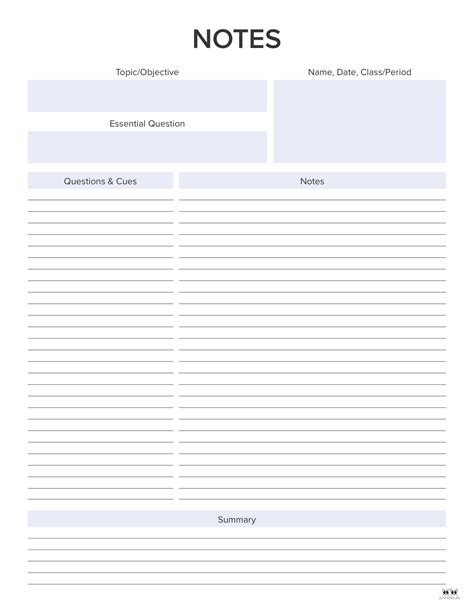 Cornell Note Template Notability Gallery