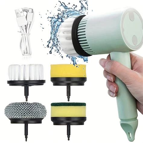 1pc Electric Cleaning Brushelectric Spin Scrubber 4 In 1 Handheld