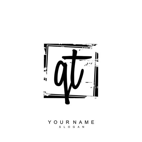 Initial QT Monogram With Grunge Template Design Vector Art At Vecteezy
