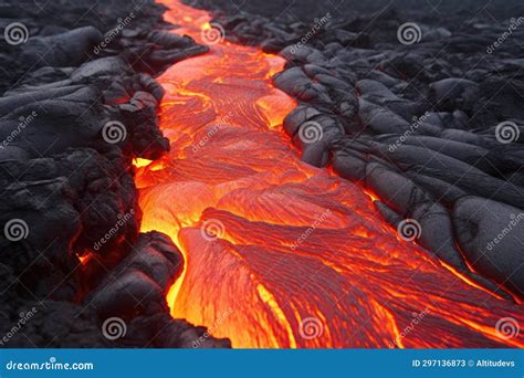 Lava Flow From An Erupting Volcano Stock Image Image Of Activity