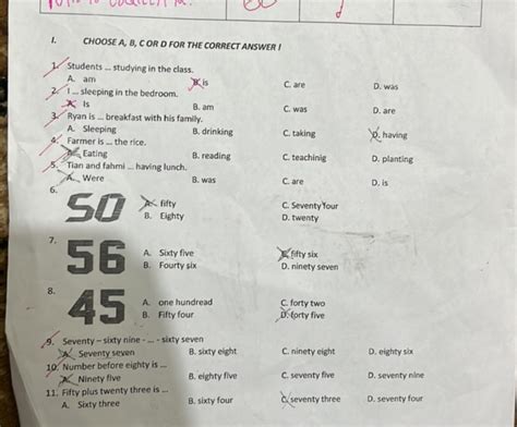 CHOOSE A B C OR D FOR THE CORRECT ANSWER 1 StudyX