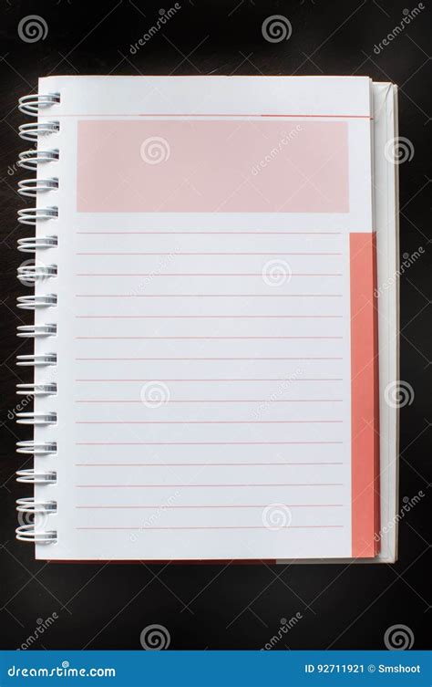 Blank Spiral Notebook With Red Line Stock Image Image Of Book