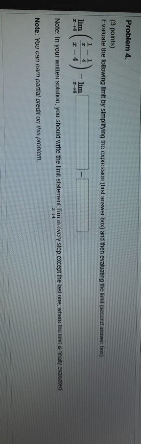 Solved Problem 4. (3 points) Evaluate the following limit by | Chegg.com