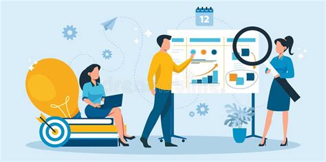 Businesspeople Vector Business Analyst Team Tracking Financial Reports