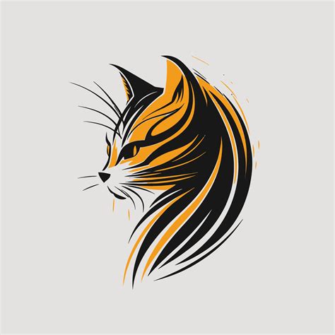 Cat Head Kitten Symbol Gaming Cat Logo Elegant Element For Brand