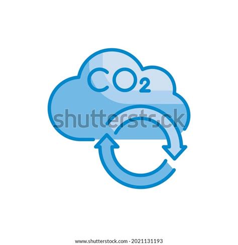 Carbon Cycle Vector Blue Colours Icon Stock Vector Royalty Free