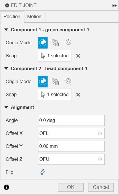 solved translate and rotate component based on parameters autodesk