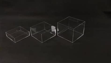 Custom Clear Square Acrylic Cube Box Lidless Acrylic Doll Toys Model Car Display Case Storage