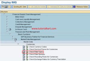 SAP FSCM Define Check Rate Types In SAP