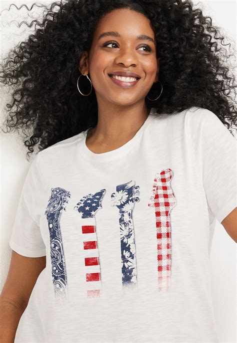 Plus Size Americana Guitar Graphic Tee Maurices