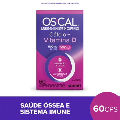 CÁlcio 500mg Vitamina D 1000ui Mobility Os Cal D 60 Comprimidos Drogasmil