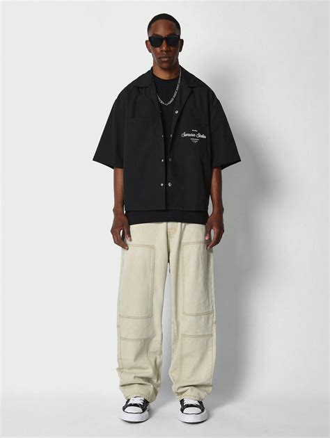 Sumwon بناطيل سمراء فضفاضة للنجار شي إن